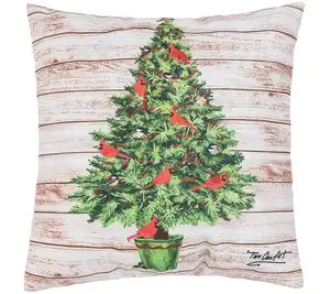 C&F HOME Cardinal Yuletide Tree Pillow - One-color