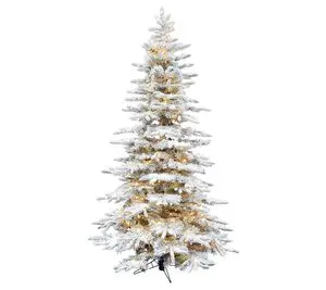 FRASER HILL FARM 6.5 Ft. Flocked Pine Valley Tr Ee - One-color