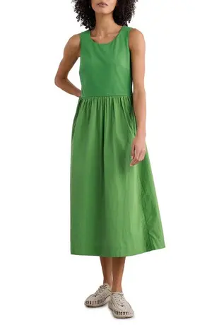 SEASALT CORNWALL Mixed Media Sleeveless Midi Dress - Hedgerow