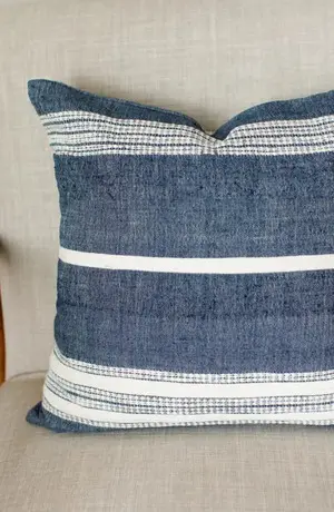 CREATIVE WOMEN Aden Pillowcover Only - Navy W/ Natural