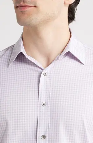 W.R.K Trim Fit Gingham Check Performance Button-up Shirt