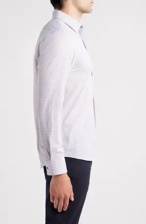 W.R.K Trim Fit Gingham Check Performance Button-up Shirt