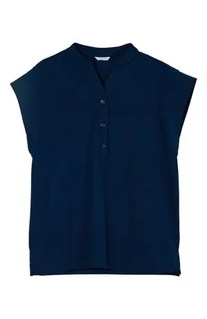 HONORS The Splitneck Shirt - Navy