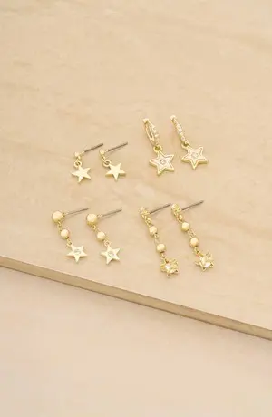 Ettika 4-pack Star Drop Earrings