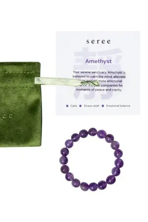 SEREE Manifest Collection Calm Crystal Beaded Bracelet - Purple