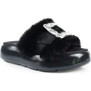 ZIGI Faux Fur Platform Sandal - Black