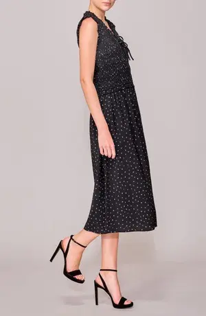 MELLODAY Shirred A-line Midi Dress
