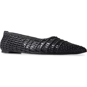 ARTISAN CRAFTED BY ZIGI Poppie Woven Pointed Toe Flat - Black Leather