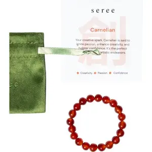 SEREE Confidence Crystal Beaded Bracelet - Red