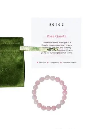 SEREE Manifest Collection Love Crystal Beaded Bracelet - Pink