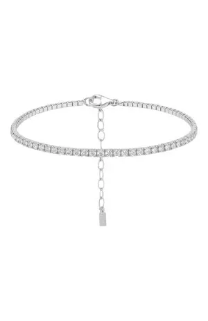 Ben Oni Pave Cz Tennis Anklet - Silver