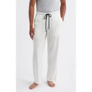 Daniel Buchler Stripe Linen Blend Drawstring Pajama Pants - Iron Stripe