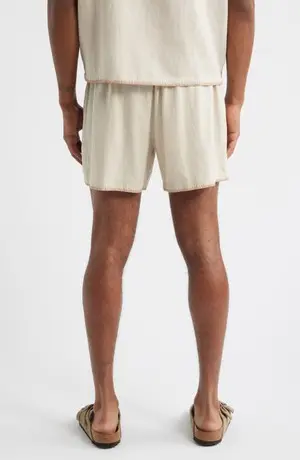 MAVRANS Palm Tree Linen Blend Shorts