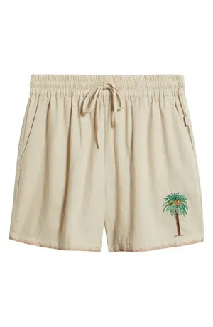 MAVRANS Palm Tree Linen Blend Shorts