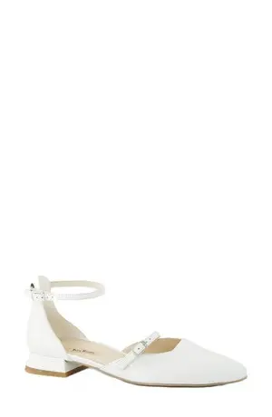 Paul Green Vivien Ankle Strap Pumps - Pearl Ivory Soft Nappa