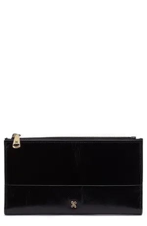 Hobo Large Jill Leather Bifold Wallet - Black