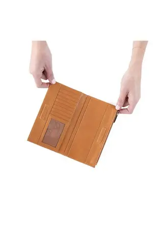 Hobo Large Jill Leather Bifold Wallet - Natural