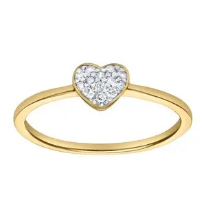 LUVMYJEWELRY Thea Diamond Heart Ring - 14k Yellow Gold