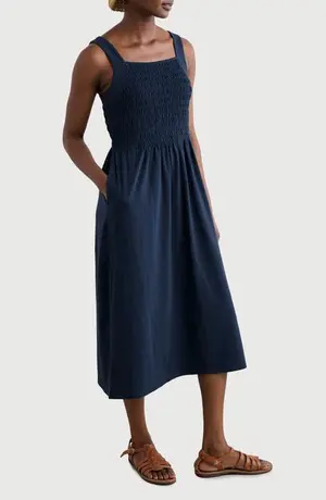 SEASALT CORNWALL Smocked Cotton Jersey Dress