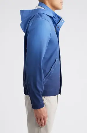 W.R.K Water Resistant Ombré Windbreaker With Stowaway Hood