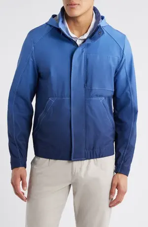 W.R.K Water Resistant Ombré Windbreaker With Stowaway Hood