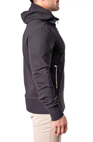 MACEOO Mixed Media Zip Hoodie