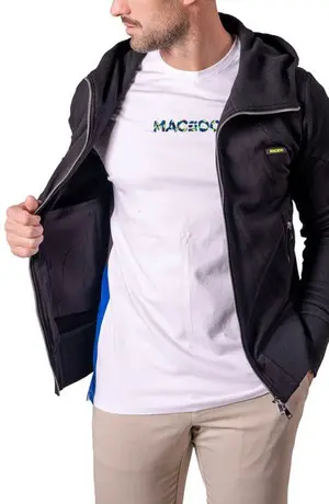 MACEOO Mixed Media Zip Hoodie
