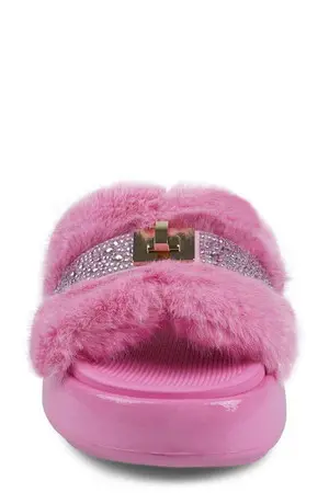 ZIGI Faux Fur Platform Sandal - Fuscia