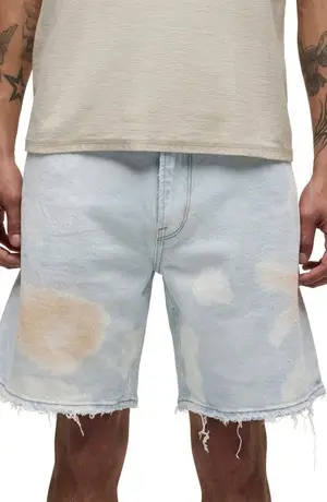 Hudson Jeans Clint Relaxed Denim Shorts - Bleached Cloud