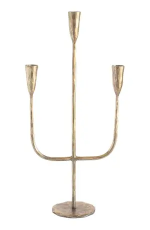 CREATIVE WOMEN Hand-forged Iron Candelabra - Brass