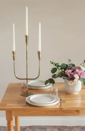 CREATIVE WOMEN Hand-forged Iron Candelabra - Brass