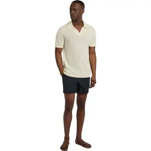 ONIA Cotton Textured Johnny Collar Polo