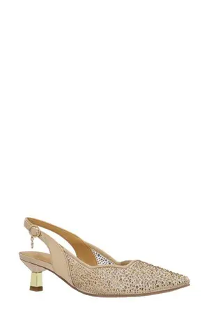 J. Reneé Aleksa Pointed Toe Slingback Pumps - Beige