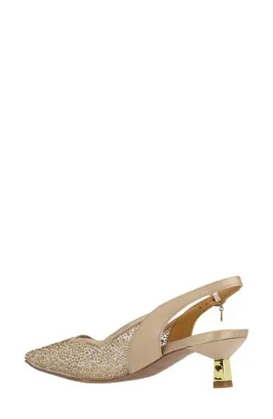 J. Reneé Aleksa Pointed Toe Slingback Pumps - Beige