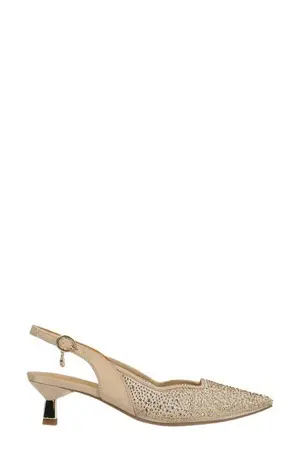 J. Reneé Aleksa Pointed Toe Slingback Pumps - Beige