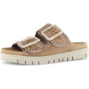 Gabor Buckle Slide Sandal - Walnut