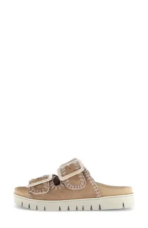 Gabor Buckle Slide Sandal - Walnut