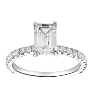 LUVMYJEWELRY 14k Gold Lab Grown Diamond Engagement Ring - 14k White Gold