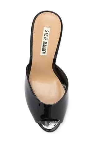 Steve Madden Priya Peep Toe Mule - Blk Patent