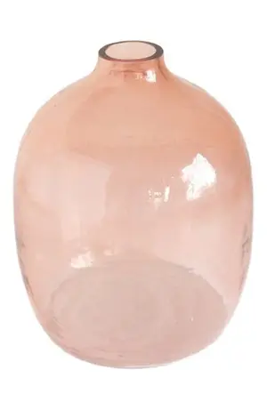 CREATIVE WOMEN Handblown Hammered Glass Hebron Vase - Blush