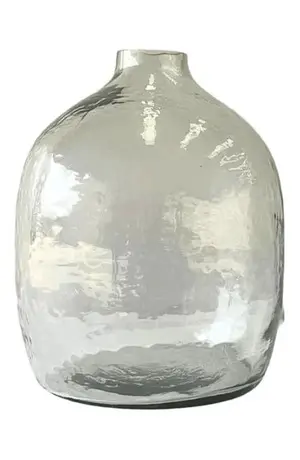 CREATIVE WOMEN Handblown Hammered Glass Hebron Vase - Clear