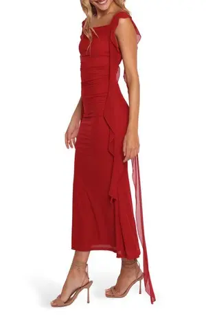 PETAL & PUP Chiara Maxi Cocktail Dress - Red