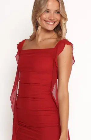 PETAL & PUP Chiara Maxi Cocktail Dress - Red