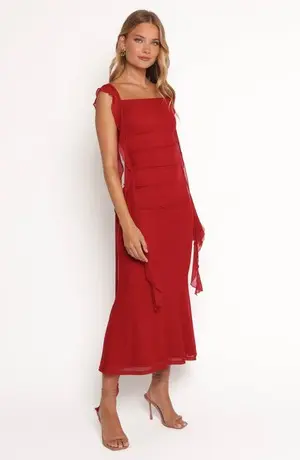 PETAL & PUP Chiara Maxi Cocktail Dress - Red