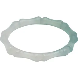 SEREE Wave Skinny Round Jade Stone Bangle - Blue