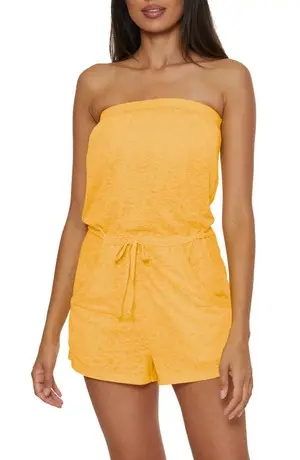 BECCA® By Rebecca Virtue Strapless Cover-Up Romper Sunglow