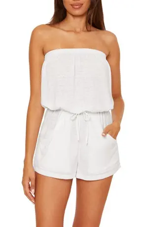 BECCA® By Rebecca Virtue Strapless Cover-Up Romper White