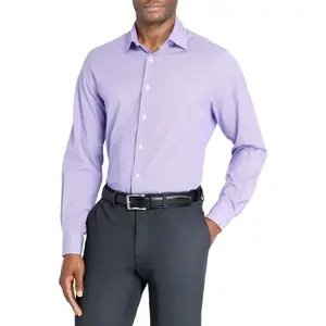 W.R.K Slim Fit Geometric Print Performance Dress Shirt - Violet