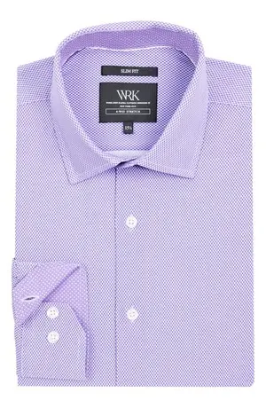 W.R.K Slim Fit Geometric Print Performance Dress Shirt