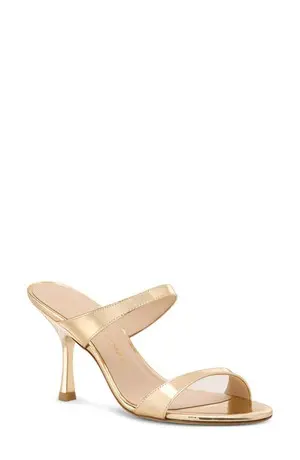 STUART WEITZMAN Nudist Metallic Slide Sandal - Platino
